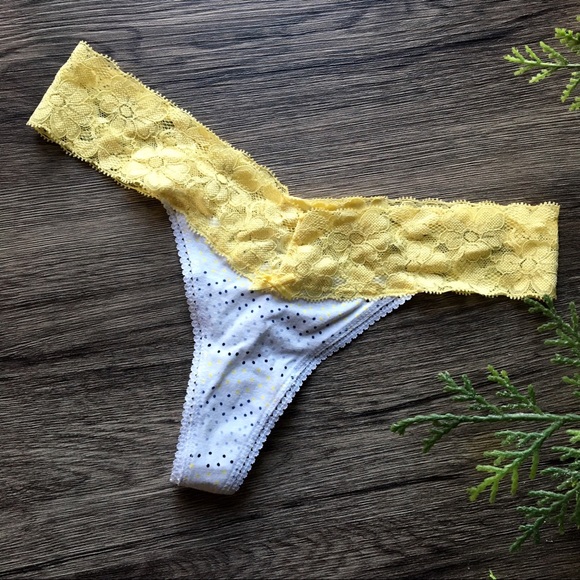 Intimates & Sleepwear | Yellow Polka Dot Thong | Poshmark